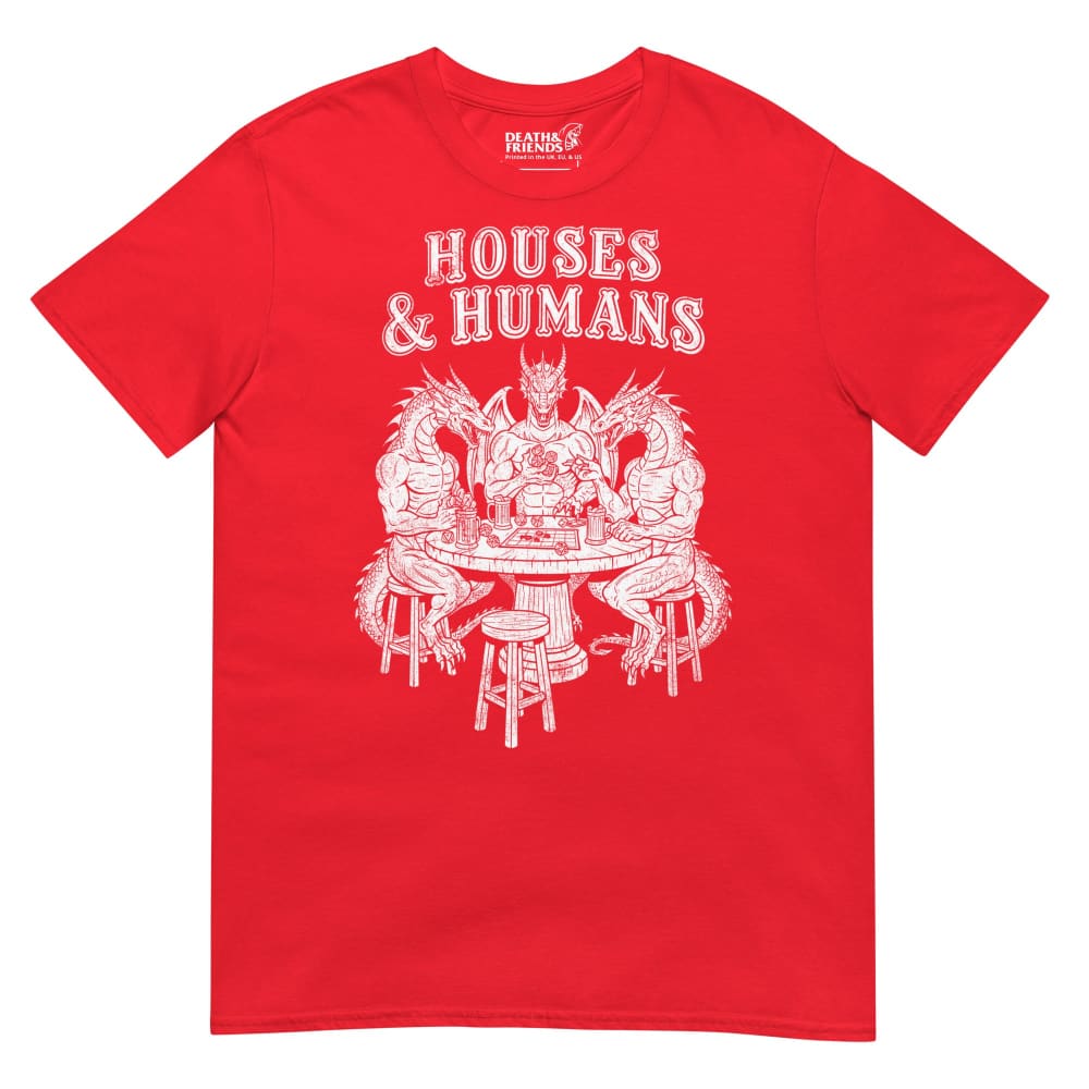 Houses and Humans T-Shirt - Red Dungeons and Dragons Shirt RPG Parody ...