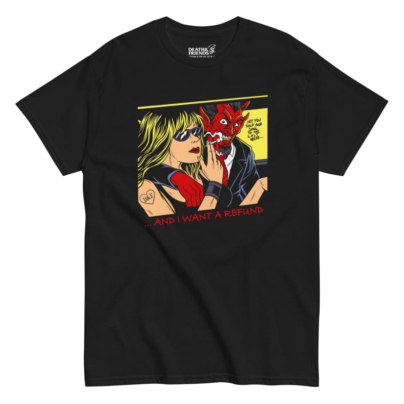 No Backsies T-shirt - Death and Friends - Satan Loves You T-shirt ...