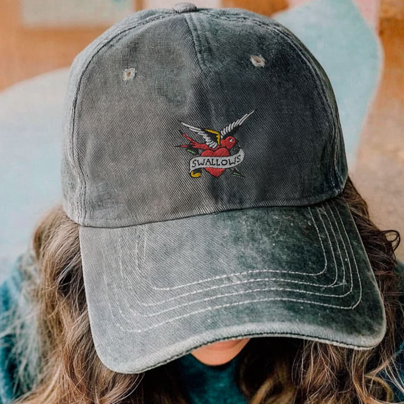 Vintage ’Swallows’ Tattoo Baseball Cap - Tattoo Hat – Death & Friends